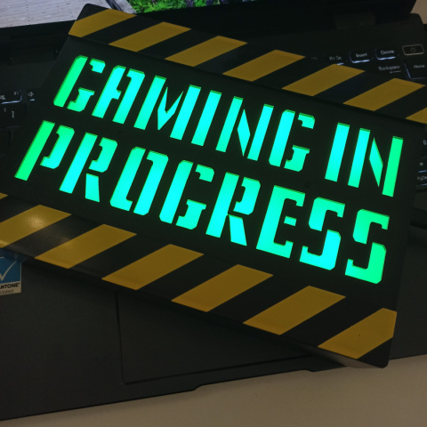 GAMING IN PROGRESS - świecąca tablica do postawienia lub powieszenia ...